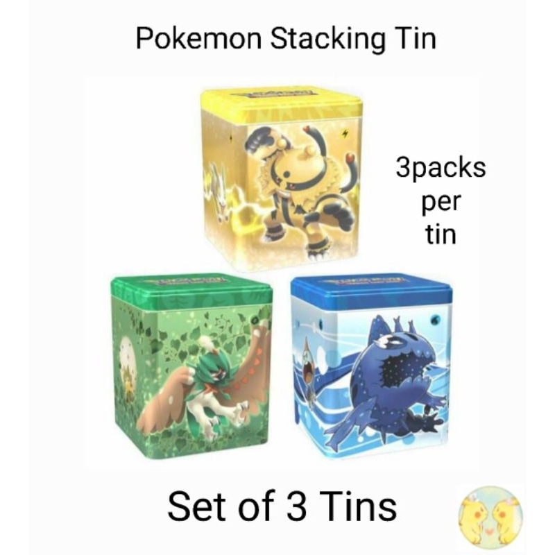 Pokemon Card TCG : Pokemon Stacking Tin (Sealed) 3packs inside Grass ...