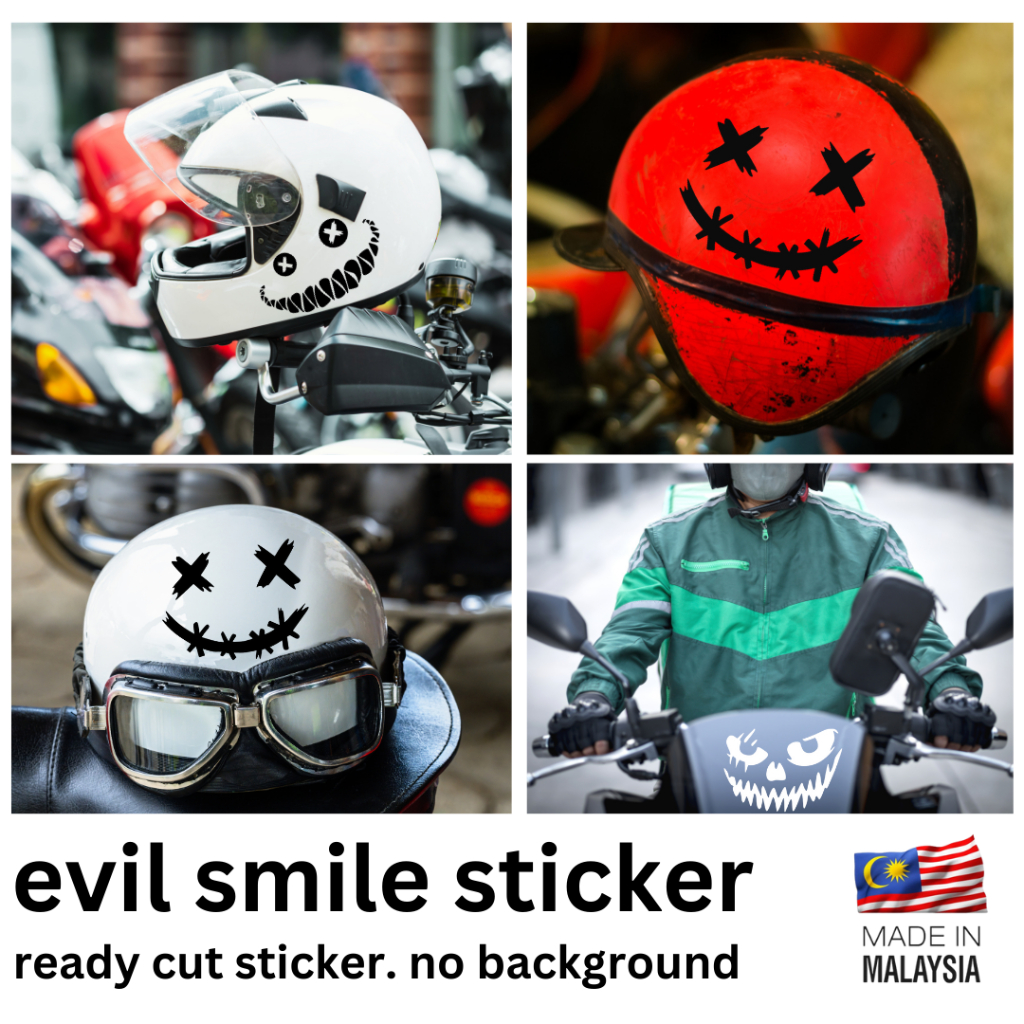 EVIL FACE STICKER. MOTOR STICKER. HELMET STICKER. YAMAHA LC. Y15.Y16 ...