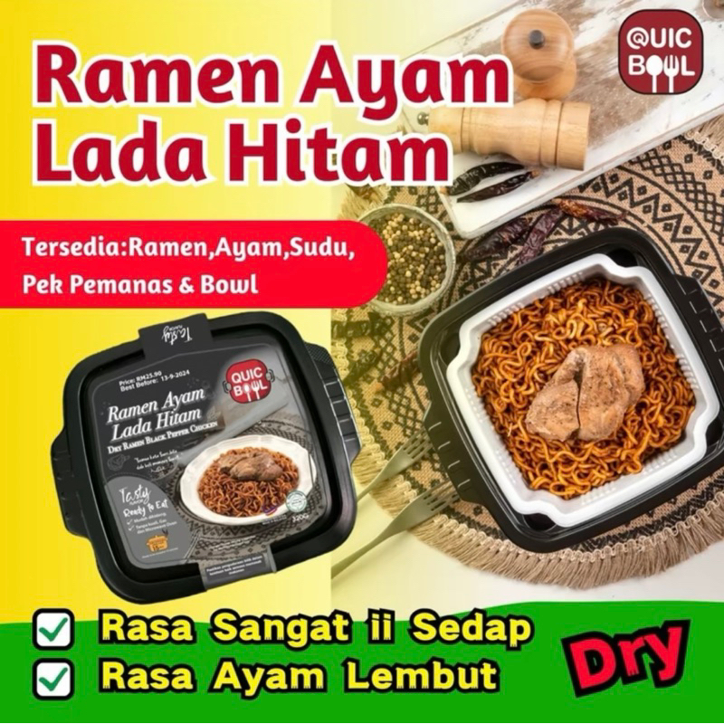 Quic Bowl Ramen Ayam Lada Hitam FAST FOOD Muslim Food | Shopee Malaysia