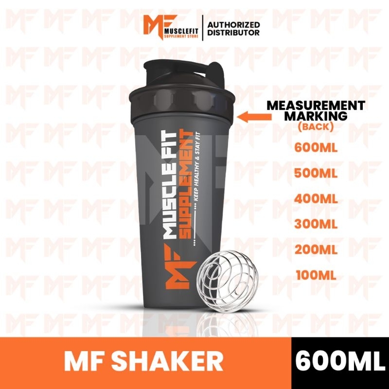 Muscle Fit Protein Shaker Bottle/Beaker with Stainless Steel Spring ...