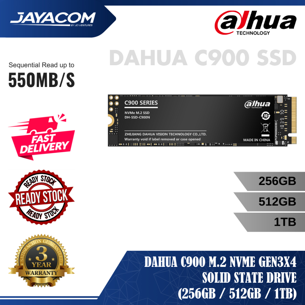 Dahua C900 M.2 NVMe Gen3x4 Solid State Drive SSD (256GB / 512GB / 1TB) | Shopee Malaysia