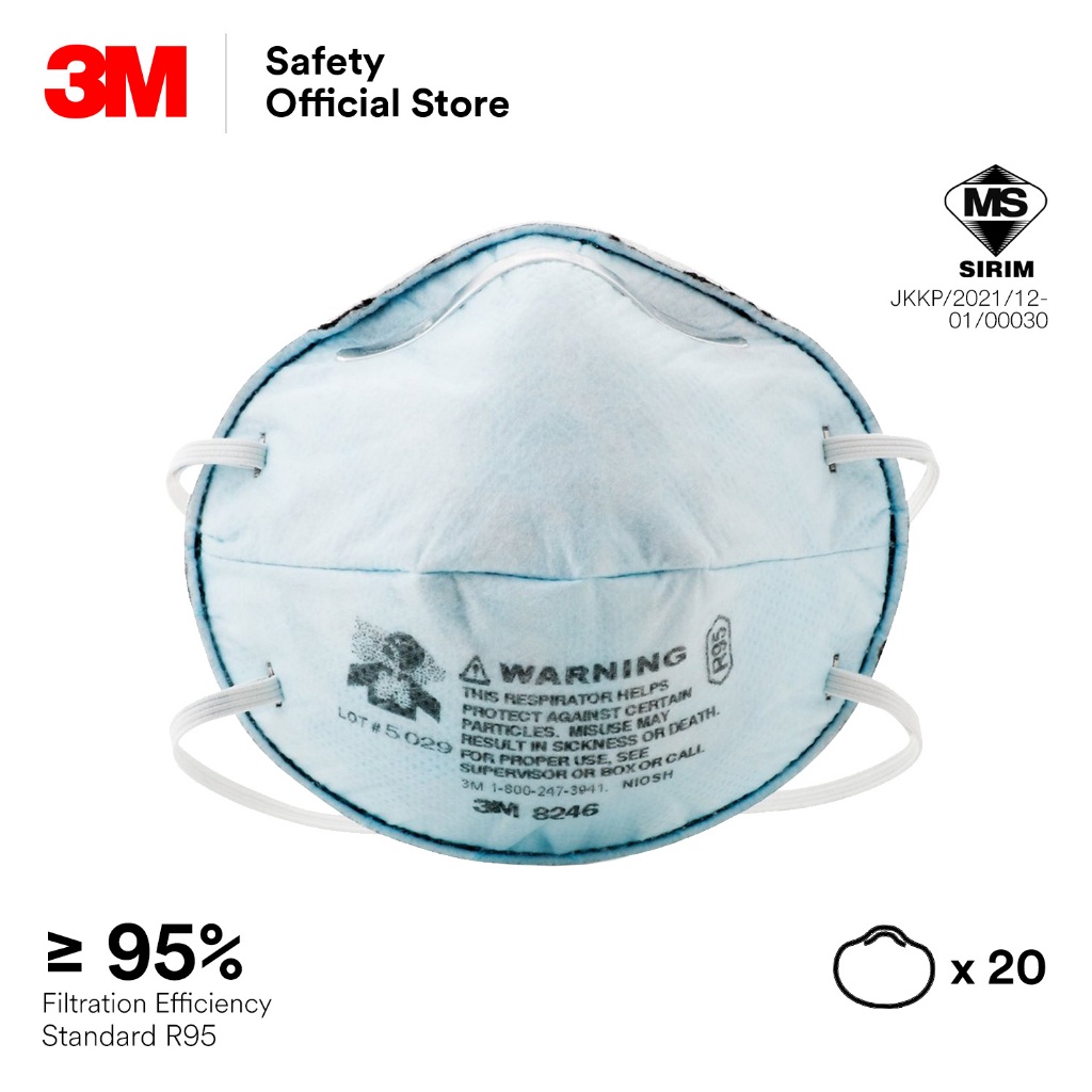 3M™ 8246 R95 Acid Gas Disposable Respirator/ Acid Gas Mask [20 pcs/box] DR_ PSD_ | Shopee Malaysia