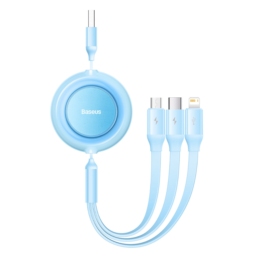 Baseus 3.5A Retractable 3-in-1 USB to M+L+C Fast Charging Data Cable ...