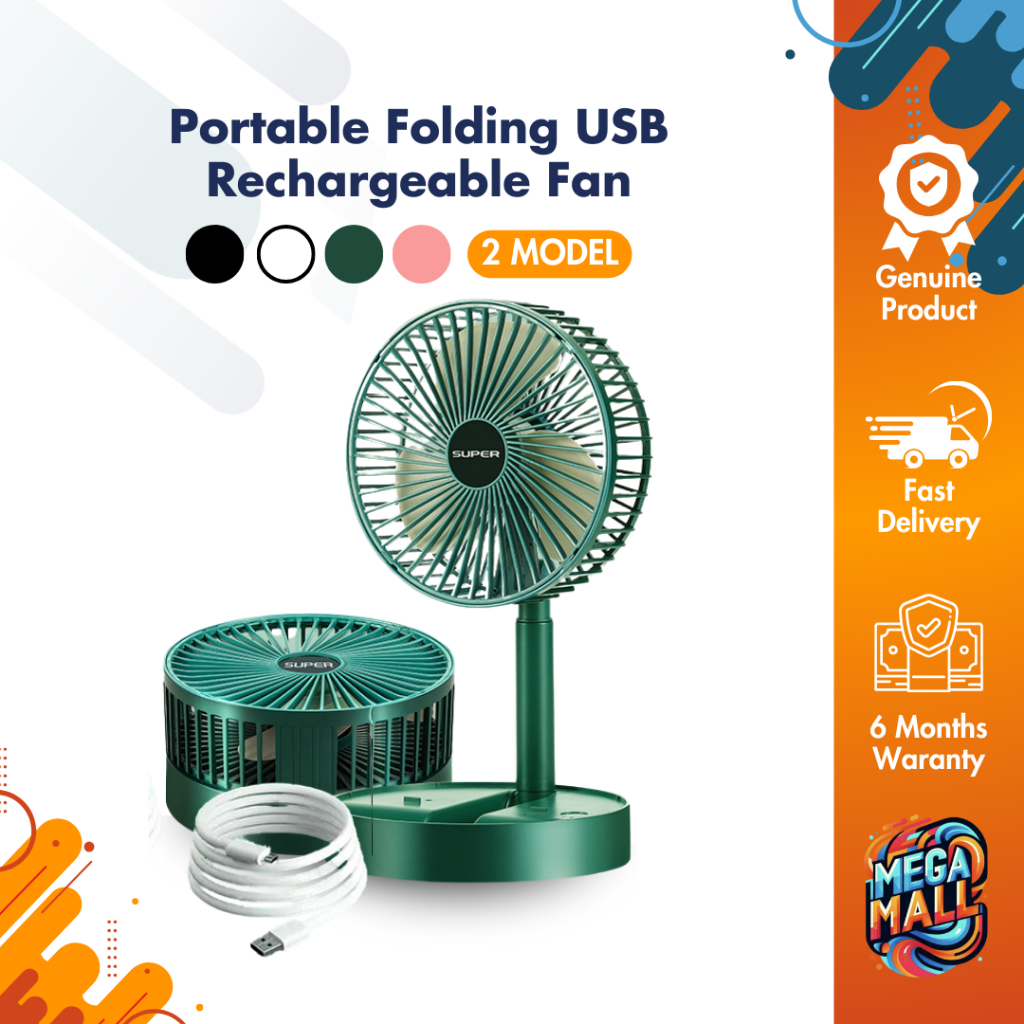 Portable Desk and Table Fan Foldable Standing Telescopic Pedestal for ...