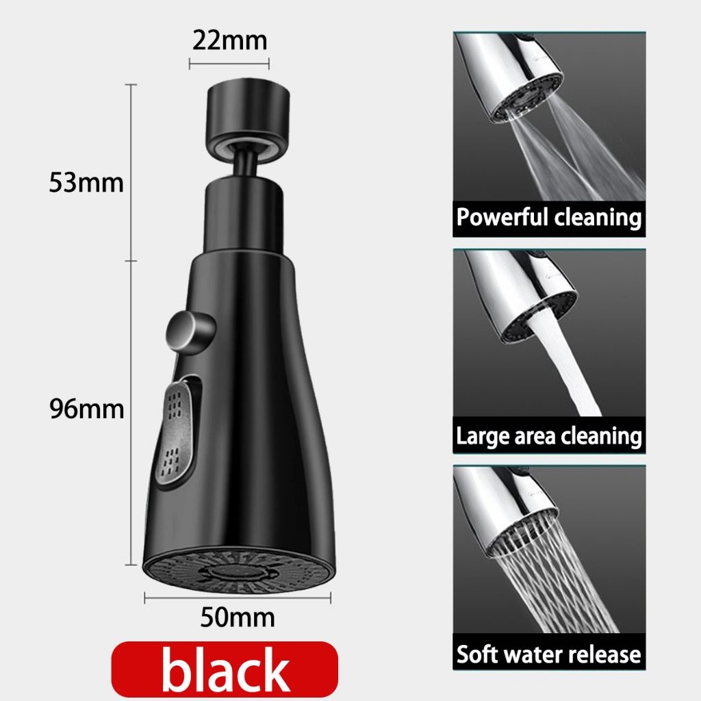 360° Rotatable Faucet Extender Adjustable Sink Sprayer High Pressure ...