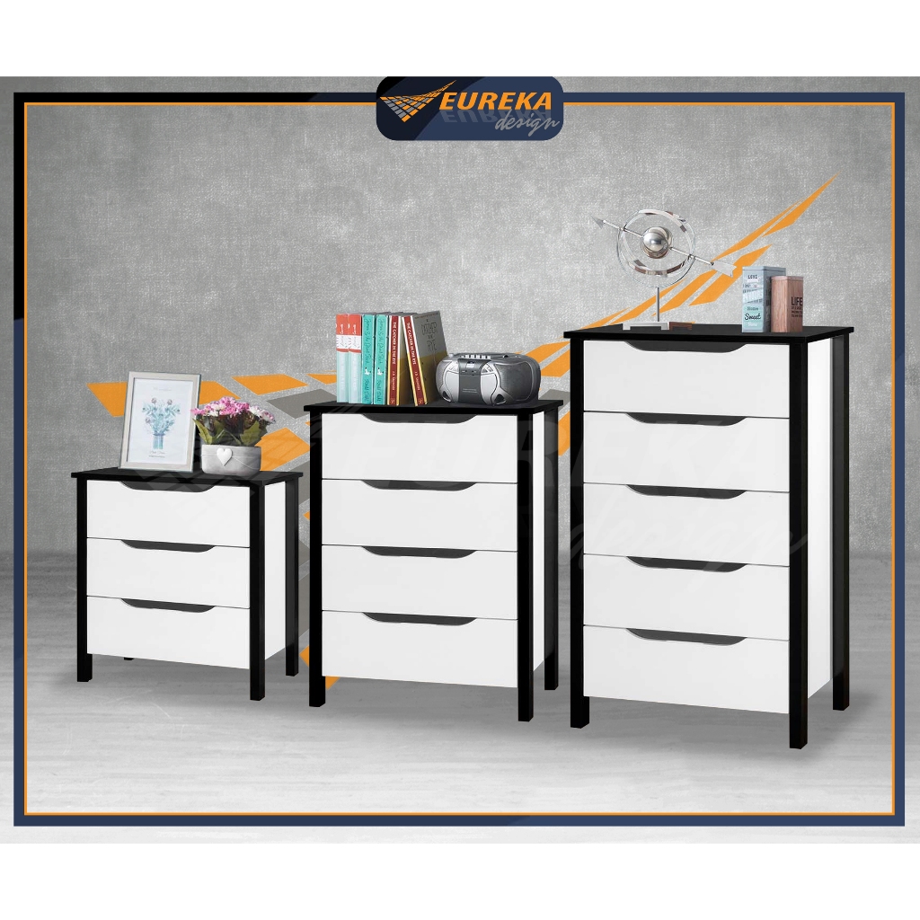 EUREKA 2.5ft Chest Drawer Cabinet Storage Wood SN12 / Almari Laci ...