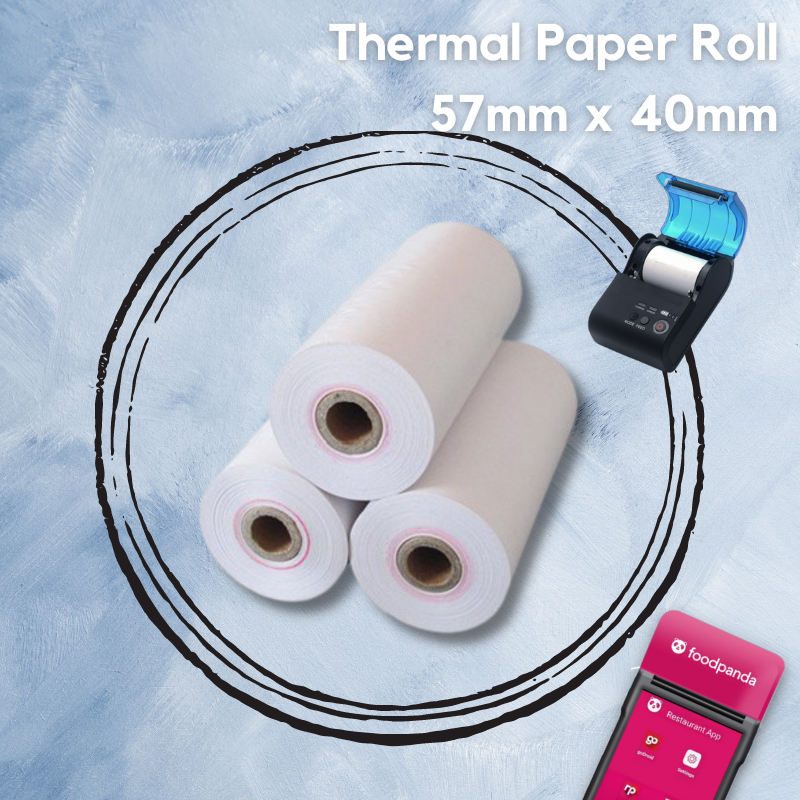 57mm x 40mm Thermal Paper Roll / Kertas Resit / Paper Roll | Shopee ...