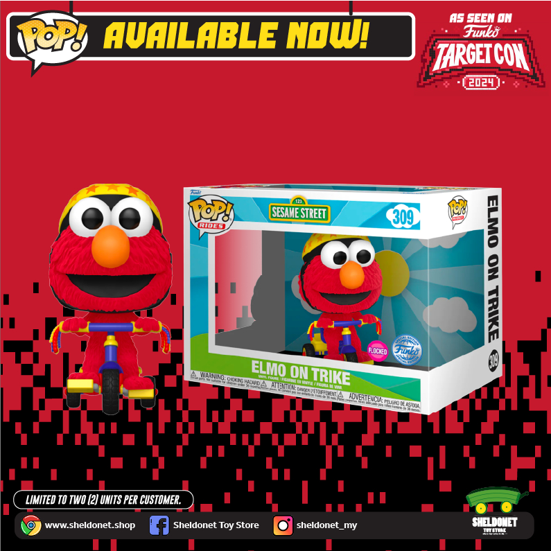 Funko Pop! Rides: Sesame Street - Elmo on Trike (Flocked) [Exclusive] (As Seen On TARGET CON ...