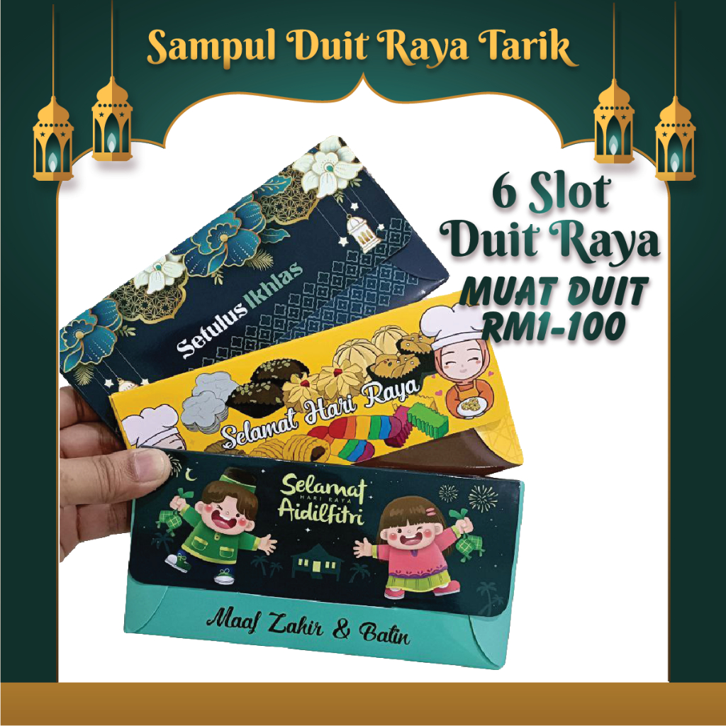 (Borong) Sampul Duit Raya Lipat & Tarik Viral, Money Packet Angpao ...