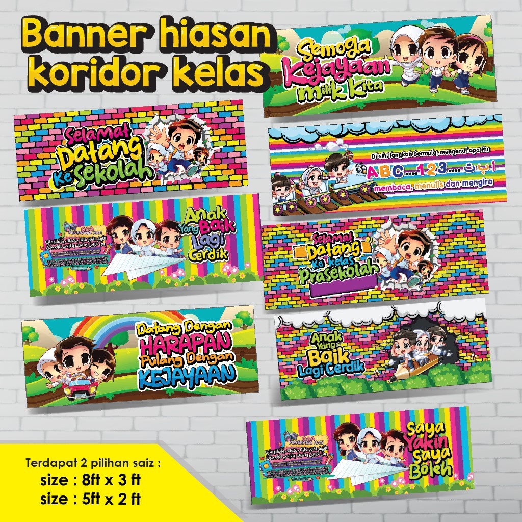 BANNER HIASAN KORIDOR / DINDING KELAS | Shopee Malaysia