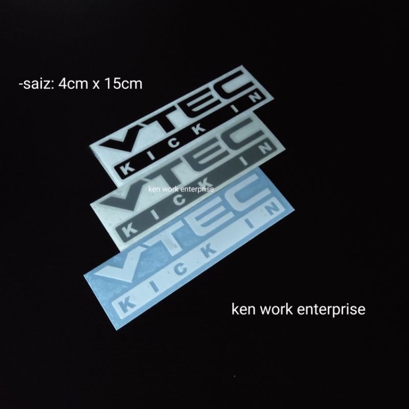 sticker vtec kick in #0126 car sticker accessories | Shopee Malaysia