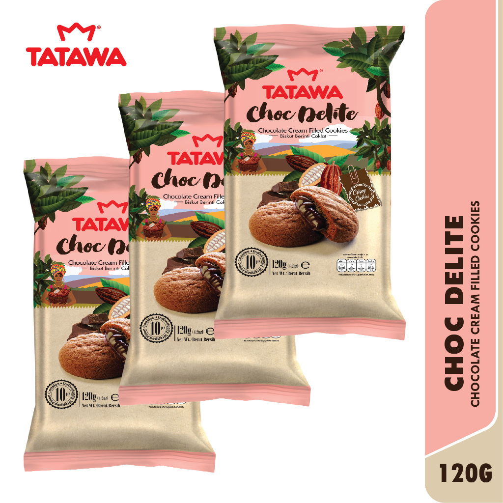 Tatawa Choc Delite: Chocolate Cream Filled Cookies [120g x 3Packs ...