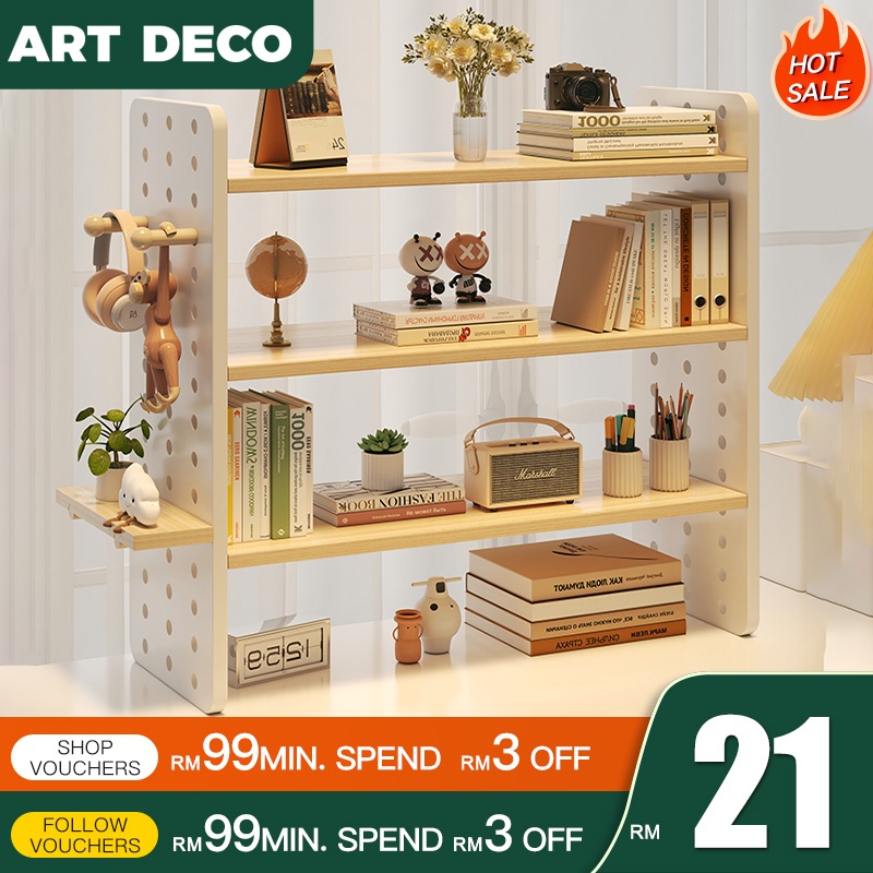 Desktop Rack Rak Meja Multi-layer Storage Rack With Pegboard Desk ...