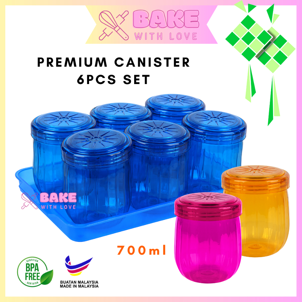BakeWithLove 6pcs Set Bekas Kuih Raya Set / Cookies Container Set ...