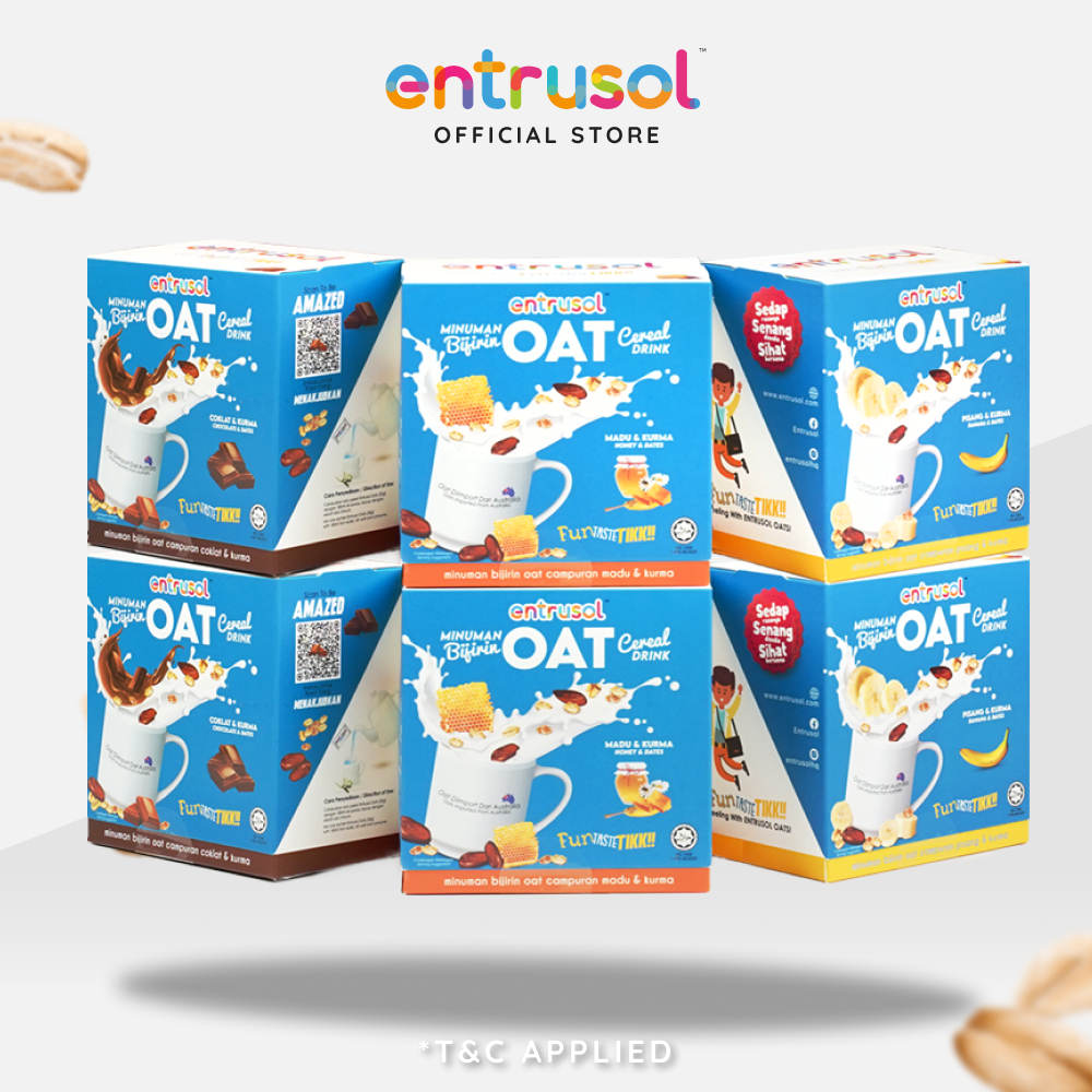[Double Combo 6 Box] Entrusol Oat Cereal Drink (60 x 30g) - Halal ...