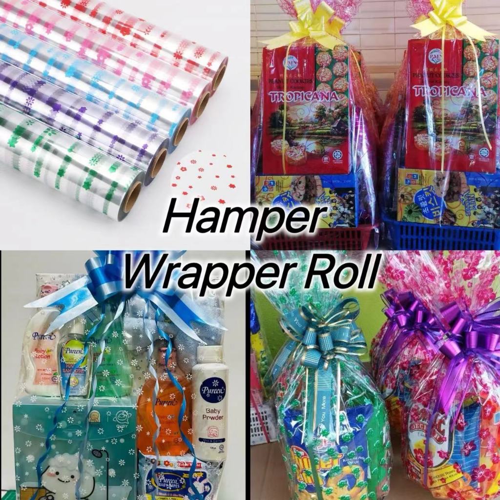 (50METER) HAMPER Wrapping Waterproof Flower Paper Gift Wrapper Birthday ...