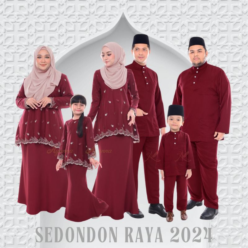 SEDONDON FAMILY MAROON IRISA / BAJU RAYA 2025 | Shopee Malaysia
