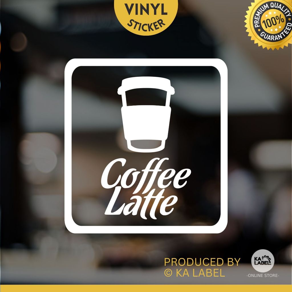 (Ready Stock) Coffee Latte Sticker Home / Office / Shop Vinyl Sticker ...