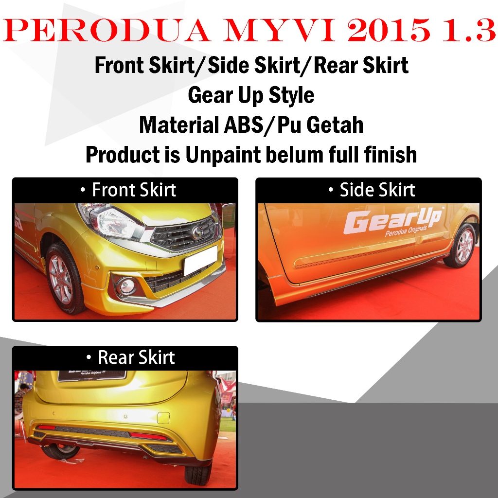 PERODUA MYVI ICON 2015 FACELIFT1.3 GU GEAR UP MODEL FULLSET (PU GETAH ...