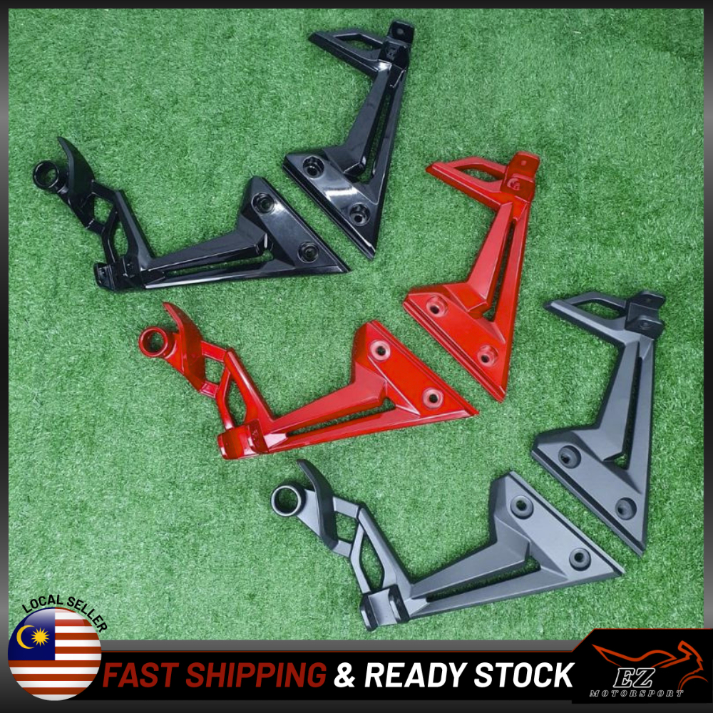 YAMAHA LC135 New V2 V3 V4 V5 V6 V7 Rear Footrest Bracket Foot Rest Bracket Belakang L/R Black ...