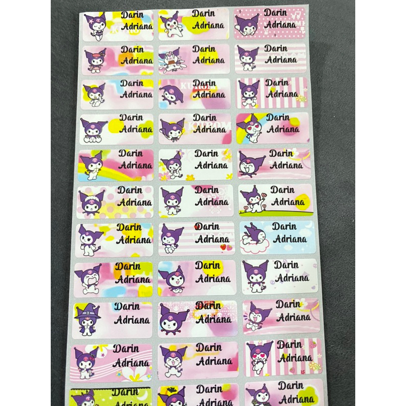 Kuromi Name Sticker (waterproof）50pcs(Ready Stock) | Shopee Malaysia