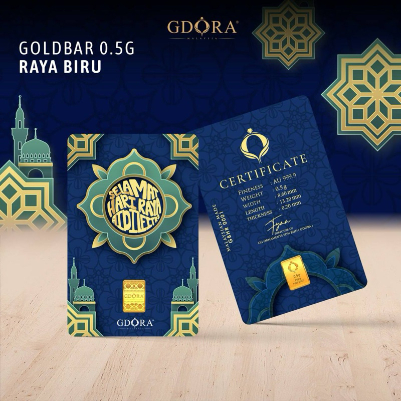 Niza Dora Gold GDora Gold Bar Raya Biru 0.5g | Shopee Malaysia