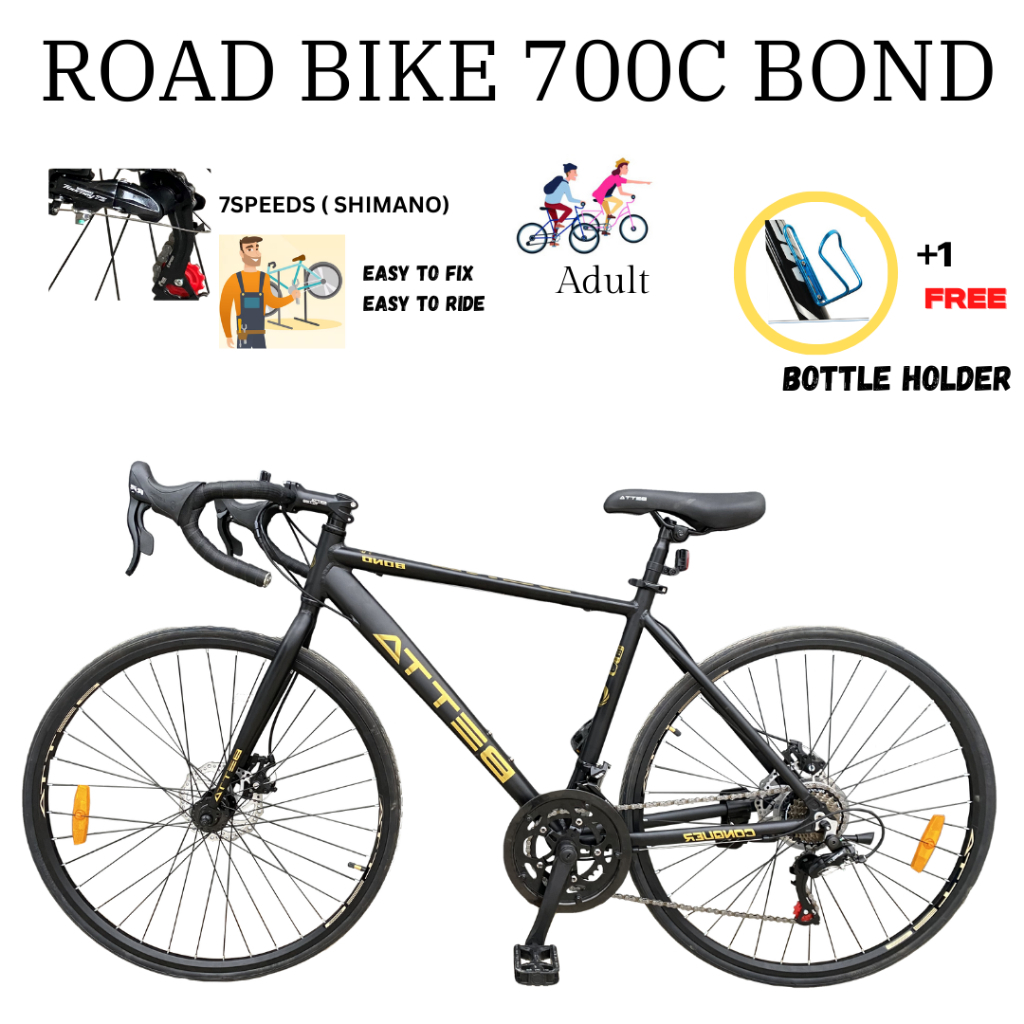 700C Road Bike Alloy Racing Handlebar Basikal Road Bike Full Alloy ...
