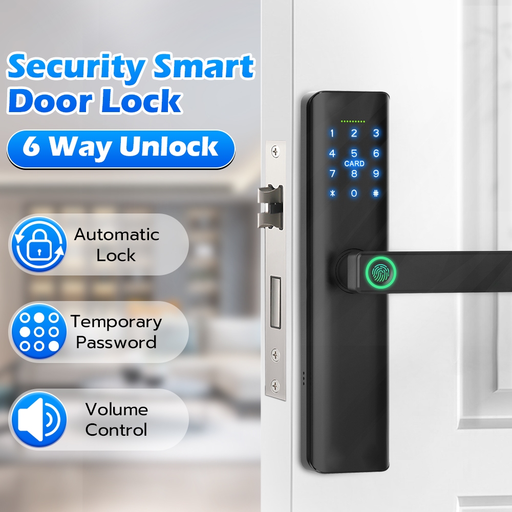 Smart Door Lock Tuya Smart Lock Digital Fingerprint Door Lock Kunci ...