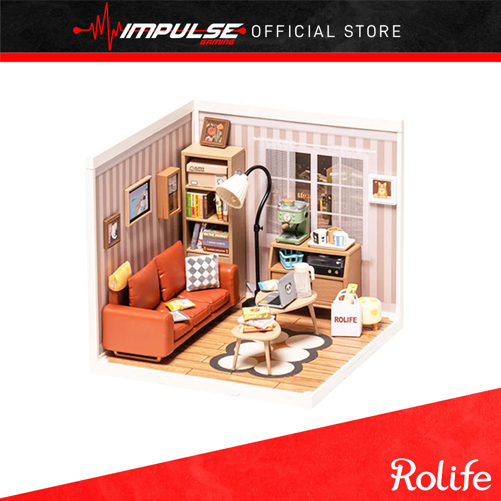 Robotime Rolife DIY Miniature House Kit Super Creator DW007 - Cozy Living Lounge | Shopee Malaysia
