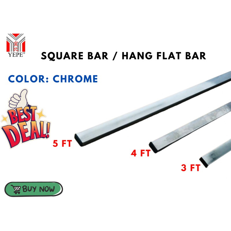 [READY STOCK💯 📦‼️] SQUARE BAR / HANGING BAR/ FLAT BAR (CHROME)/ BESI ...