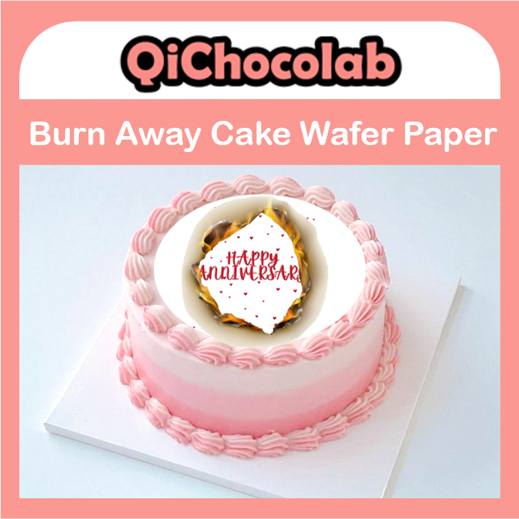 Custom Burn Away Cake /Burn Out/Viral Fire Cake/Flaming Cake 定制燃烧蛋糕纸 ...