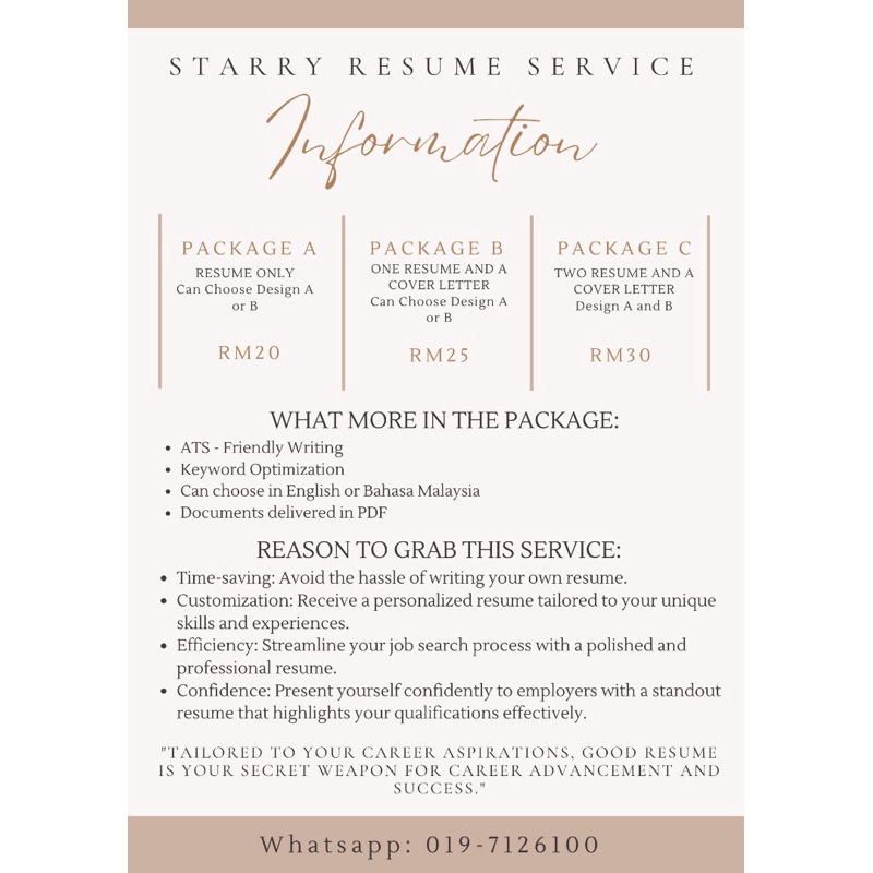 RESUME & CV SERVICES | Shopee Malaysia