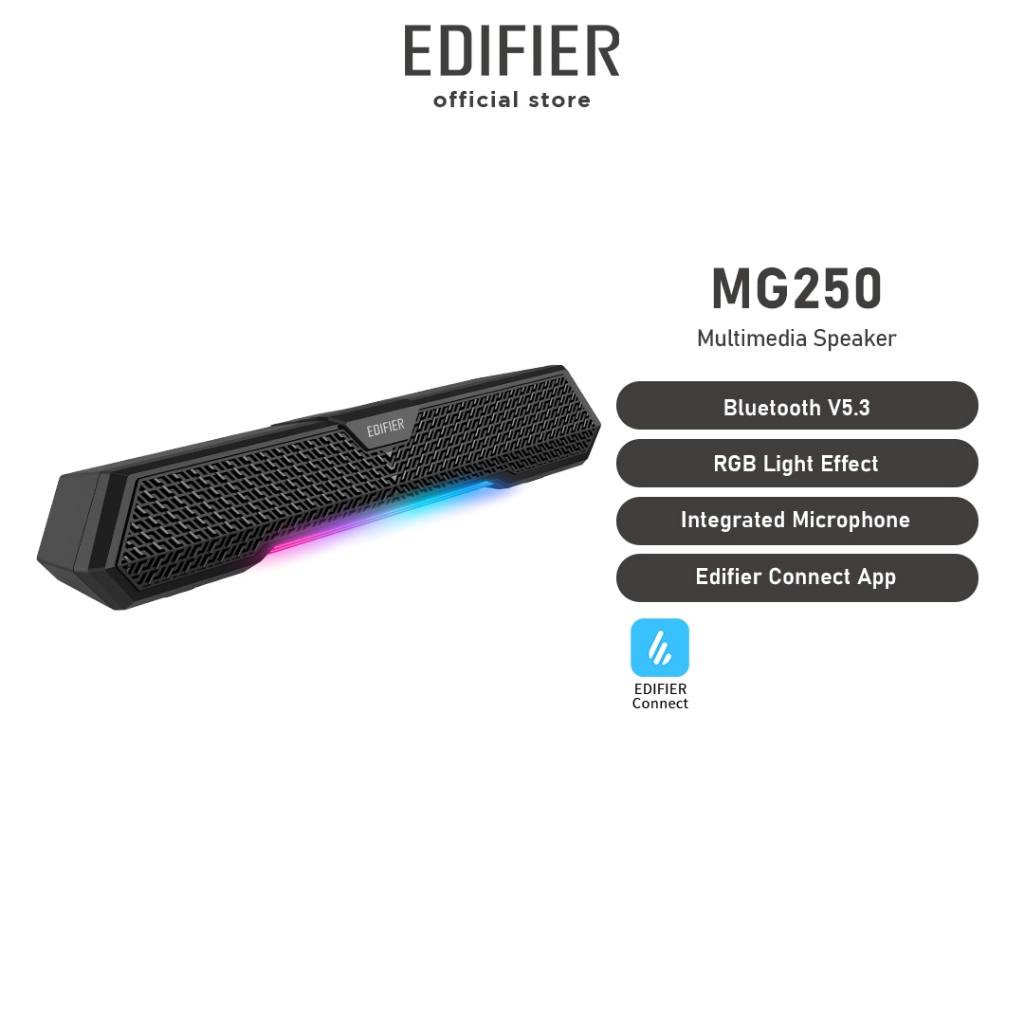 Edifier MG250 Monitor Soundbar - Bluetooth V5.3 | RGB Lighting | Plug ...