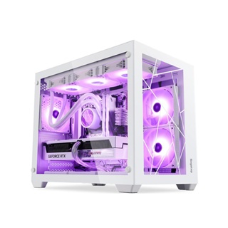 Segotep LUMI II M-ATX Gaming Case Include 3 Argb Fan (Black/White ...