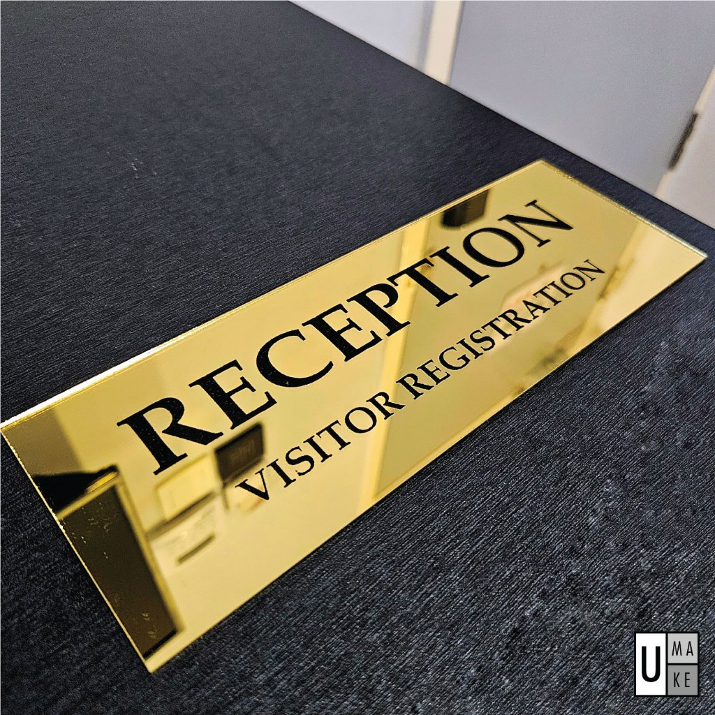 [Custom Wording] Mirror Acrylic Signage Office Sign Door Sign Name ...