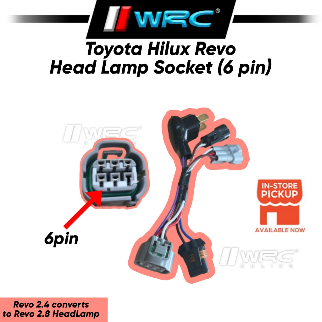Toyota Hilux Revo Socket (6pin) for 2.4 converts 2.8 (1pc) | Shopee ...