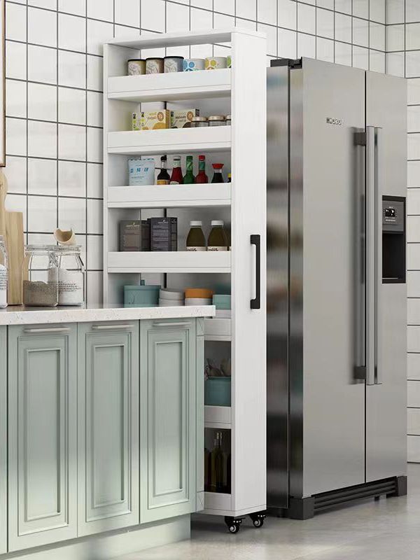 Narrow Crack Trolley Cupboard Storage Rack Refrigerator Shelf Mobile ...