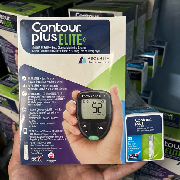 Contour Plus Test Strip / Meter Blood Glucose Monitor Free 25's Strips ...