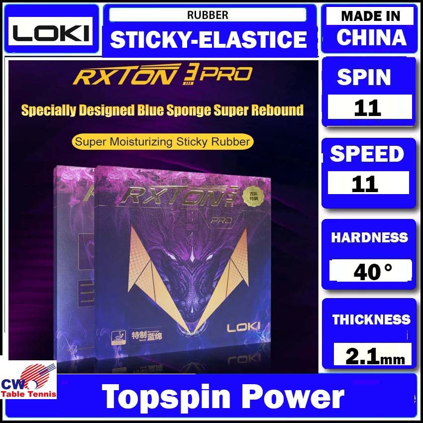 LOKI RXTON 3 PRO Table Tennis Rubber for Racket Sticky and Pimples-in ...