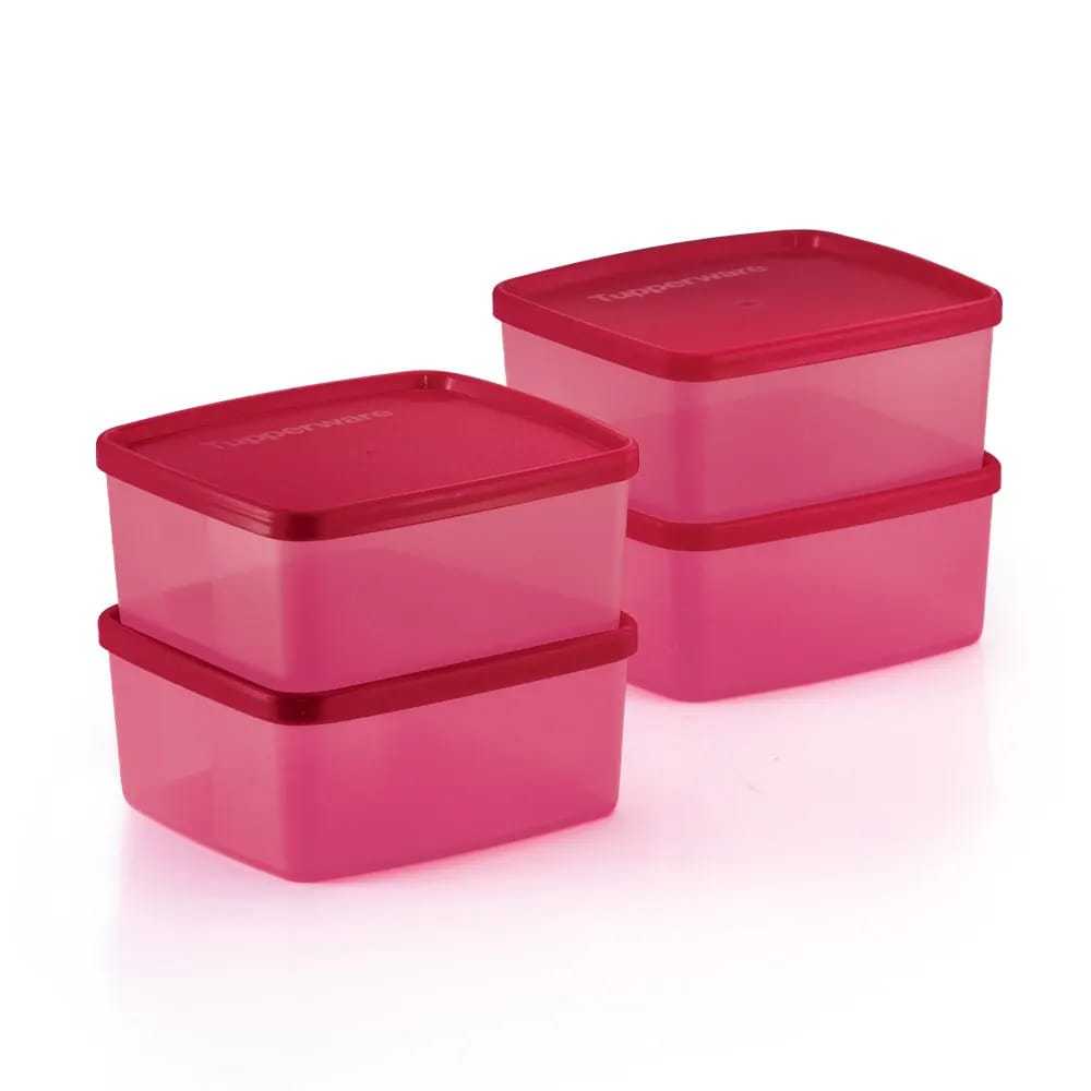 Tupperware Chill N Serve SO FRESH Square Round 400ml Stackable Food ...