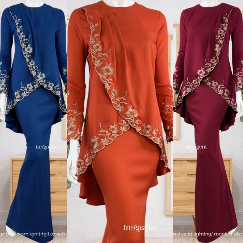 New arrival kurung sulam fishtail hasnita baju raya viral 2024 nikah ...