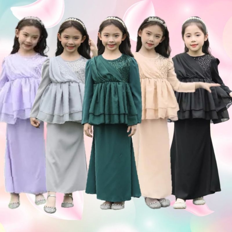 [2Y-12Y] Mooda Kids Baju Kurung PEPLUM SEQUIN Raya 2024 | Baju Raya Budak Perempuan | Shopee ...