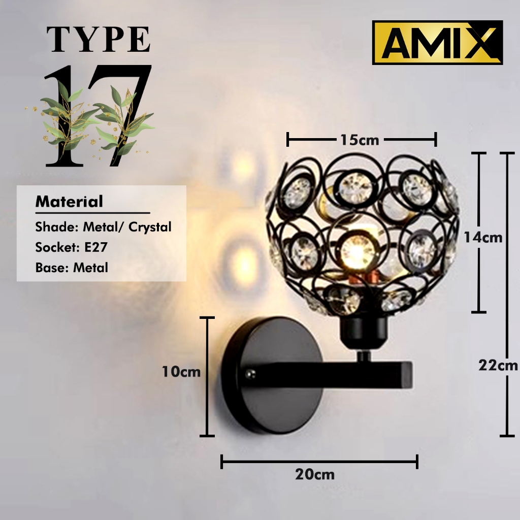 Wall Lamp Designer Decorative Indoor Wall Light /E27 Lampu Dinding ...