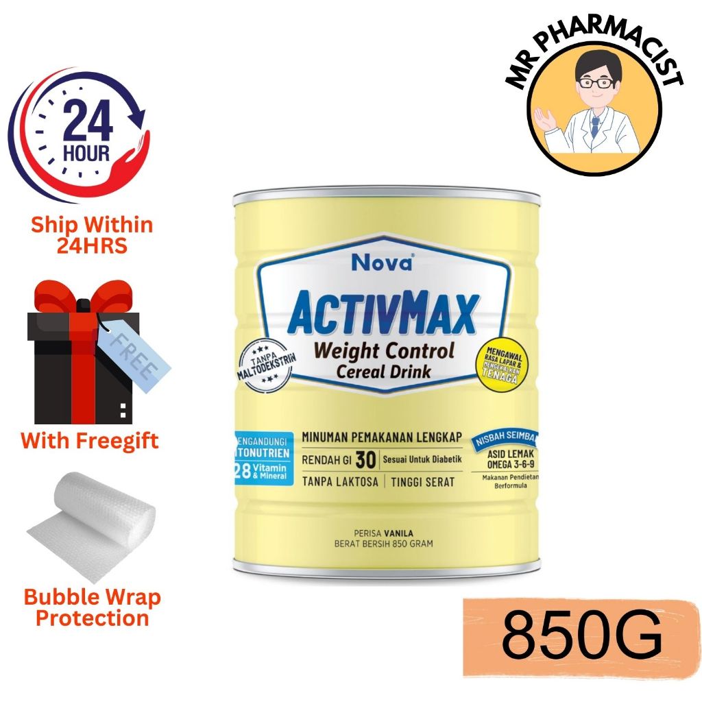 Nova Activmax Weight Control Cereal Drink- vanilla flavour 850Gm ...