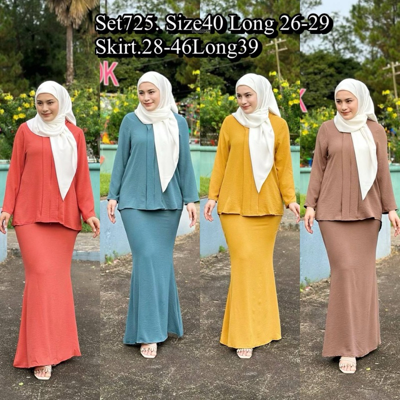 Baju Kebaya Pendek Plain Simple/Baju Raya Murah Lawa | Shopee Malaysia