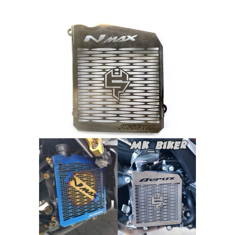 RADIATOR COVER STAINLESS STEEL YAMAHA NMAX NVX 155 V1 V2 AEROX NVX155 ...