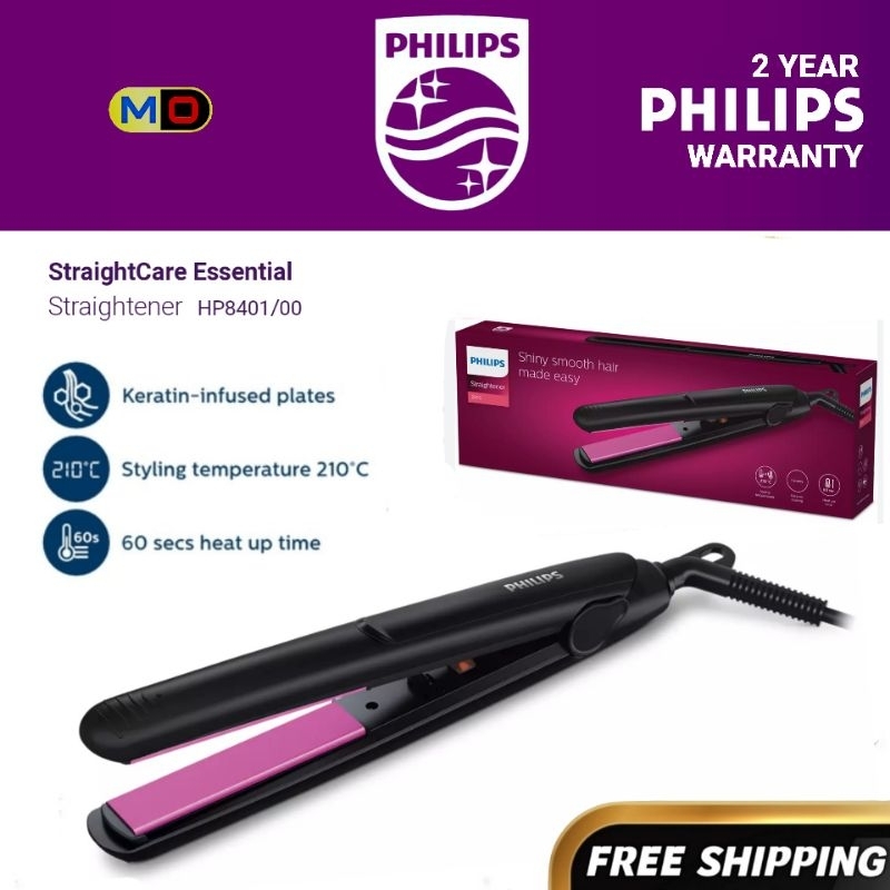 Philips Hair Straightener HP8401 (210°C) Universal Voltage Flat Iron ...