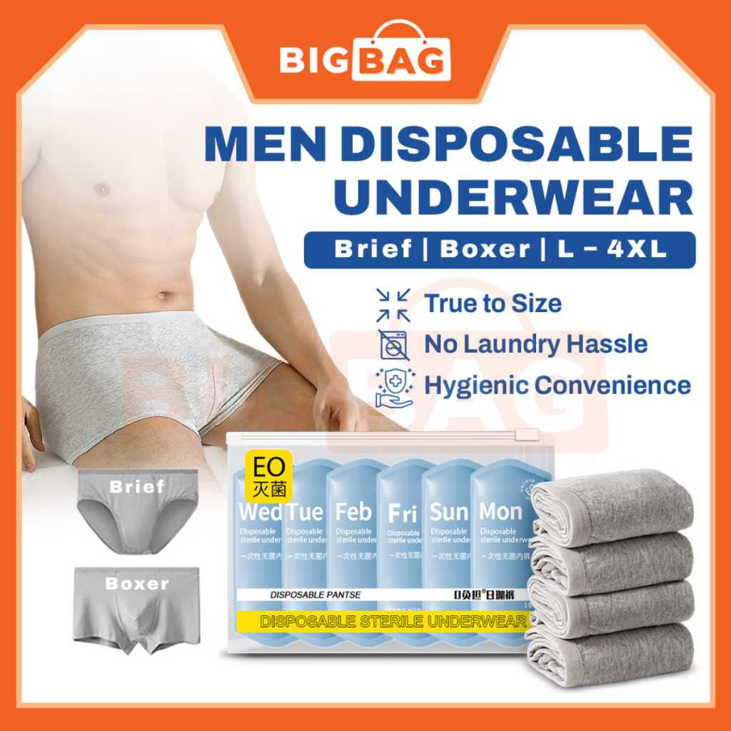 5Pcs Disposable Underwear Men Travel Disposable Panties Men Plus Size ...