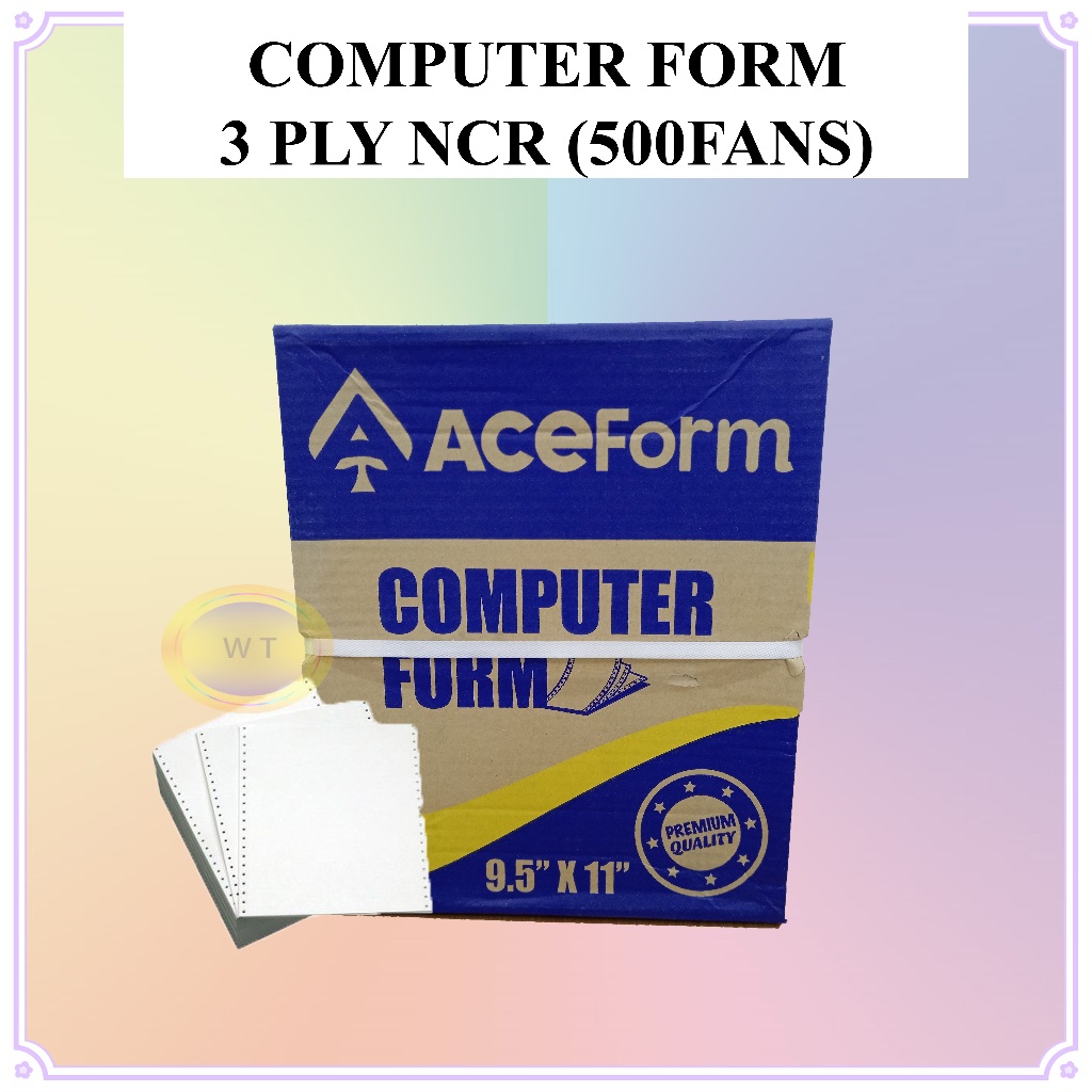 ACEFORM Computer Form - 3 ply NCR Computer Form (500 Fans) | Shopee ...