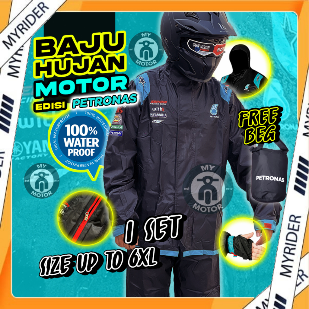MYRIDER Petronaz Baju Hujan Motor Rain Coat Motorcycle Waterproof Baju ...